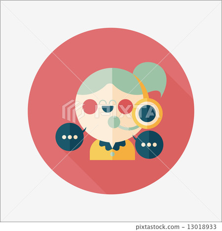 customer phone service flat icon with long...-插圖素材 [13018933] - PIXTA圖庫