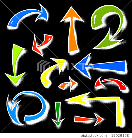 Vector set of hand drawn comics arrows - Stock Illustration [13029168 ...