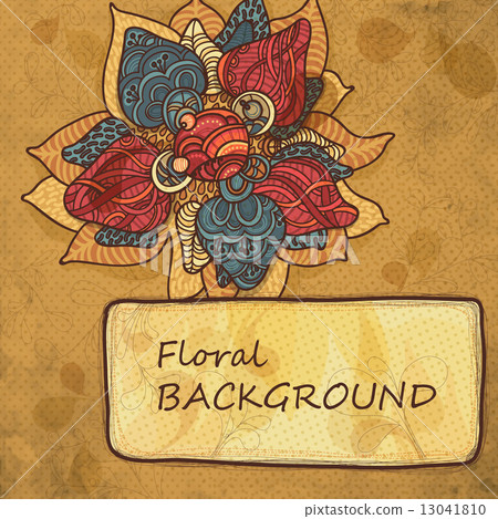 ornamental floral background with many details - Stock Illustration ...