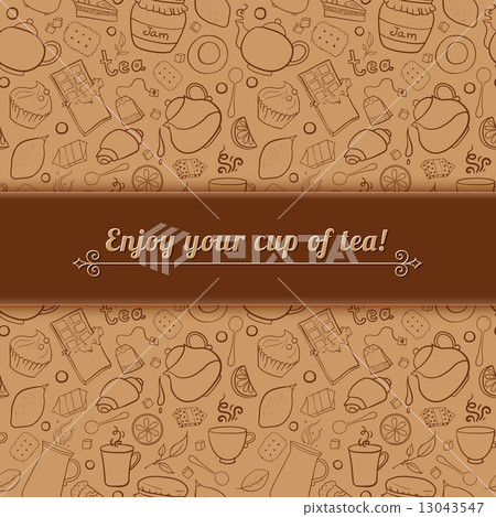Tea and sweets vector background - Stock Illustration [13043547] - PIXTA