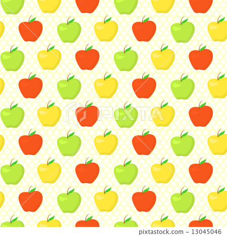 Colorful pattern with green, yellow and red apples - Stock Illustration ...