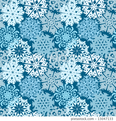 Snowflakes Winter seamless texture, endless... - Stock Illustration ...