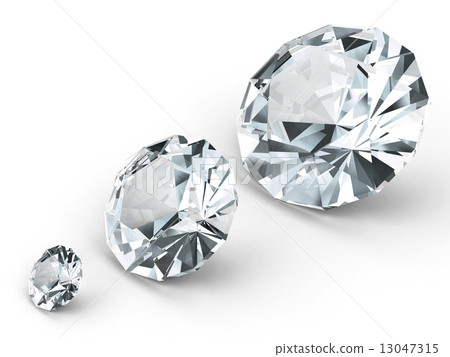 Three different diamonds on white background - Stock Illustration ...