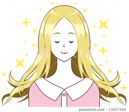 Female shining hair style - Stock Illustration [13057398] - PIXTA