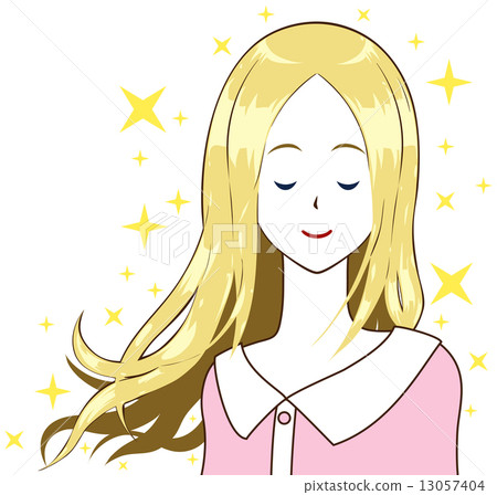 Female shining hair style - Stock Illustration [13057404] - PIXTA