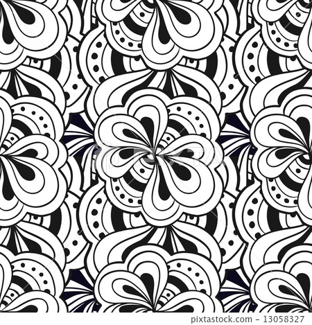 Vector doodle hand drawn abstract black and... - Stock Illustration ...