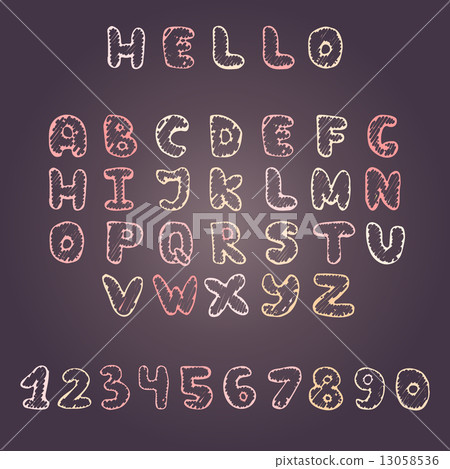 Vector hand drawn doodle font in sketch style - Stock Illustration ...