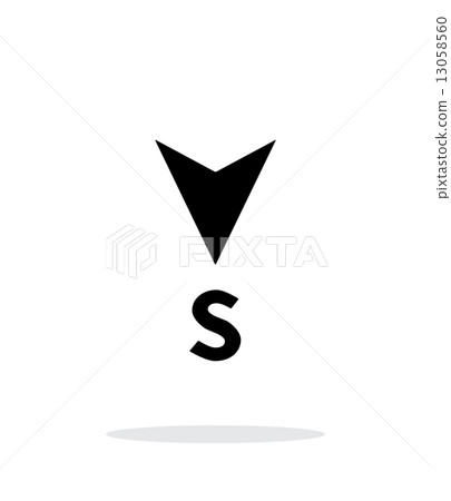 South direction compass icon on white background. - Stock Illustration ...