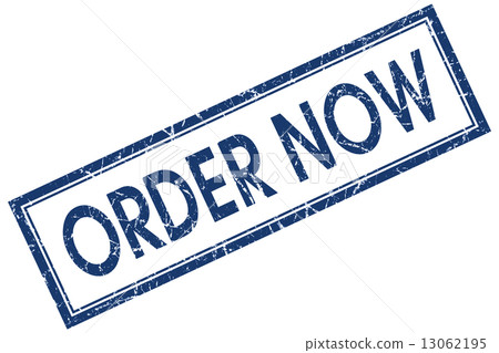 order now blue square stamp isolated on white... - Stock Illustration ...