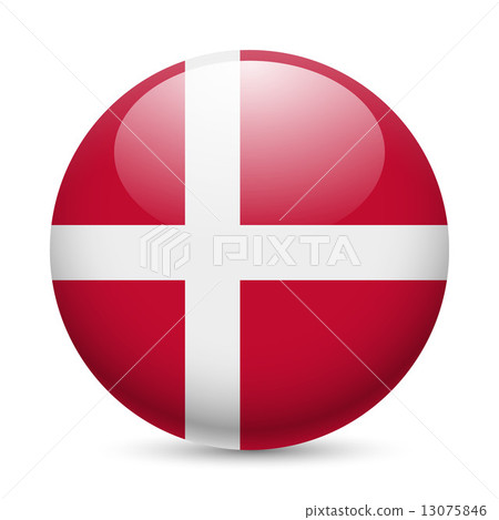 Round glossy icon of Denmark - Stock Illustration [13075846] - PIXTA