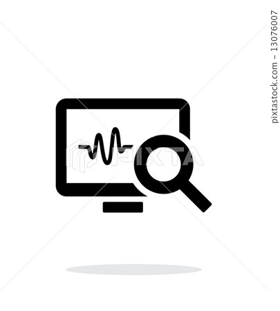 Pulse monitoring icon on white background. - Stock Illustration ...