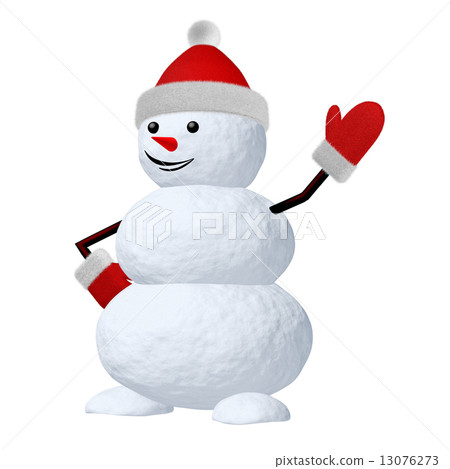 Snowman on white pointing to something - Stock Illustration [13076273 ...