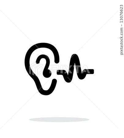 Ear hearing sound icon on white background. - Stock Illustration ...