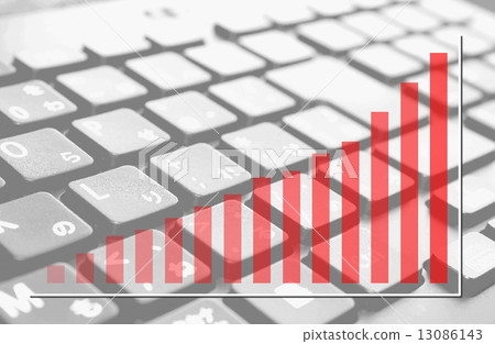 Computer and graph - Stock Illustration [13086143] - PIXTA
