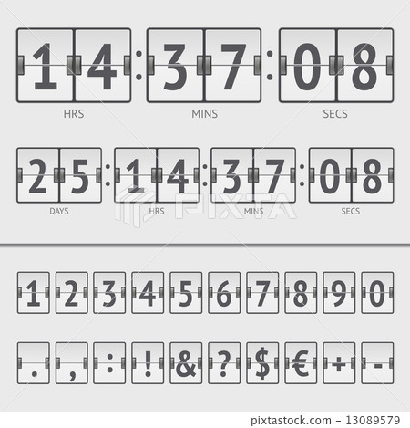 Vector countdown timer and scoreboard numbers - Stock Illustration [13089579] - PIXTA