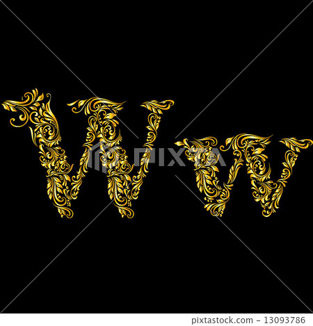 Decorated letter 'w' - Stock Illustration [13093786] - PIXTA