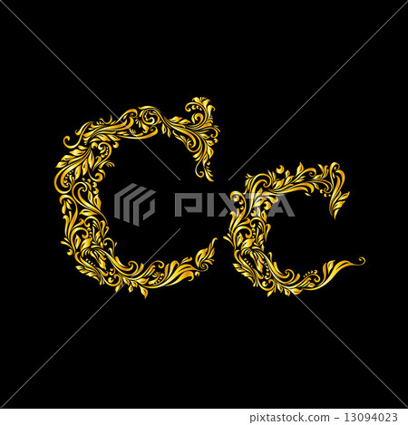 Decorated letter 'c' in upper and lower case - Stock Illustration ...