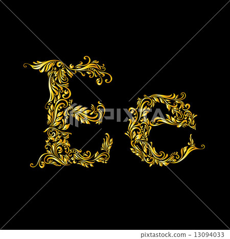 Decorated letter 'e' in upper and lower case - Stock Illustration ...