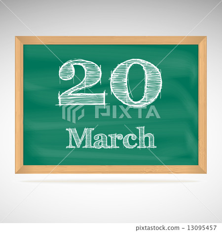 March 20, inscription in chalk on a blackboard - Stock Illustration ...