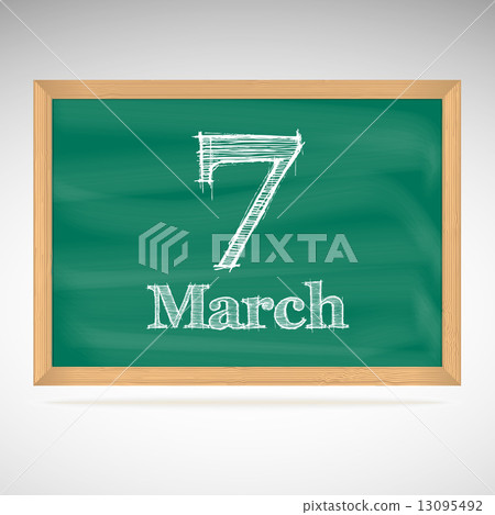 March 7, inscription in chalk on a blackboard - Stock Illustration ...