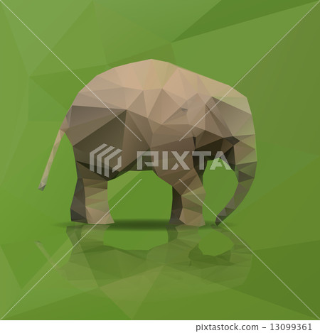 little elephant from triangles walking eps10 - Stock Illustration ...