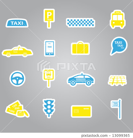 taxi stickers set eps10 - Stock Illustration [13099365] - PIXTA