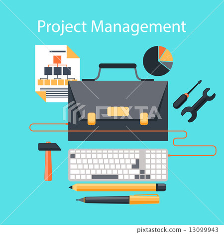 Project management flat design concept - Stock Illustration [13099943 ...