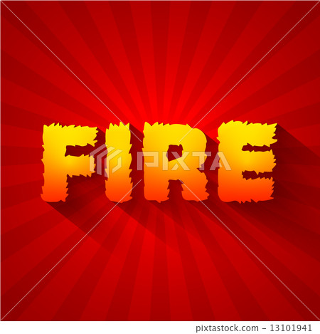 Fire text on a red background concept. Vector... - Stock Illustration ...