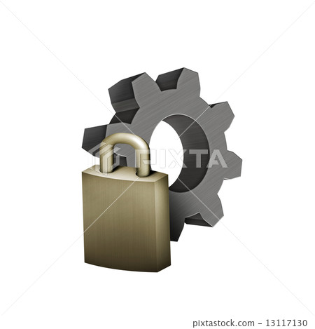 Padlock and gear - Stock Illustration [13117130] - PIXTA