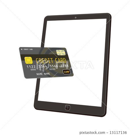 Tablet and credit card - Stock Illustration [13117136] - PIXTA