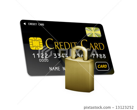 Credit card padlock - Stock Illustration [13123252] - PIXTA