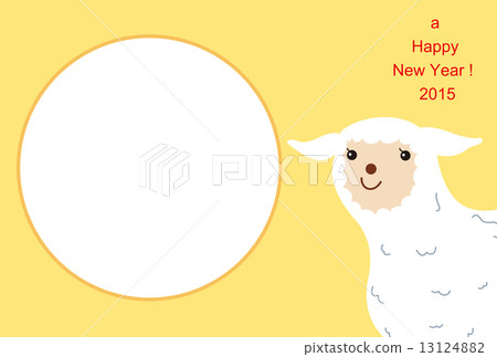 Sheep's New Year's card photo frame - Stock Illustration [13124882] - PIXTA