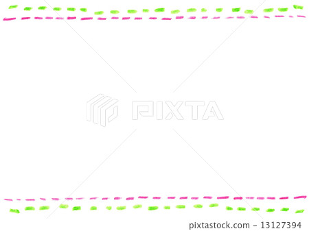 Dotted line color pencil frame - Stock Illustration [13127394] - PIXTA