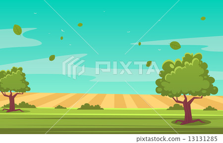 Cartoon Summer Landscape - Stock Illustration [13131285] - PIXTA