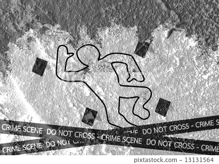 Crime scene danger tapes illustration on wall... - Stock Illustration ...