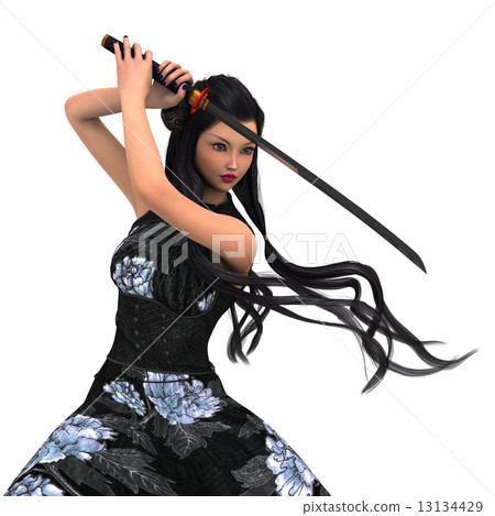 Female swordsman - Stock Illustration [13134429] - PIXTA