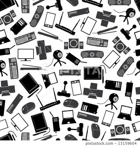 computer peripherals black and gray pattern eps10 - Stock Illustration ...