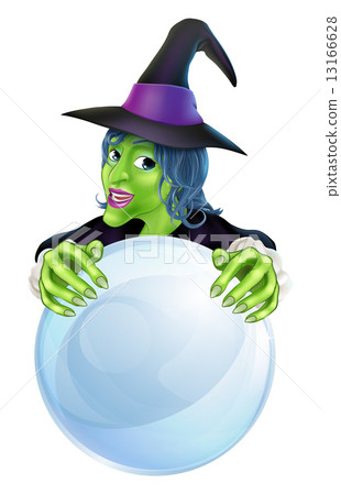 Witch and crystal ball - Stock Illustration [13166628] - PIXTA