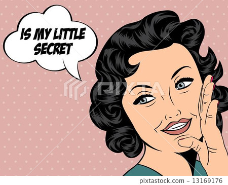 cute retro woman in comics style with message - Stock Illustration ...