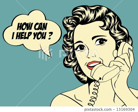 cute retro woman in comics style with message - Stock Illustration ...