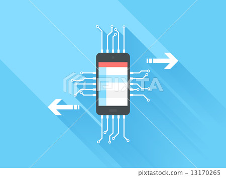 Mobile Data Processing - Stock Illustration [13170265] - PIXTA