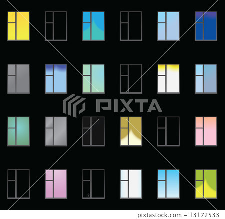 Wall with lighted windows - vector seamless... - Stock Illustration ...