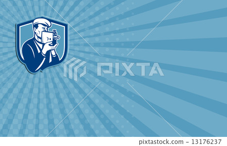 Business card Cameraman Vintage Video Camera... - Stock Illustration ...
