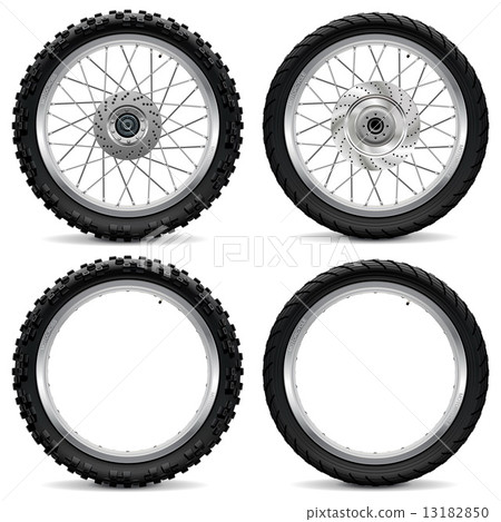 Vector Motorcycle Wheel Icons - Stock Illustration [13182850] - PIXTA