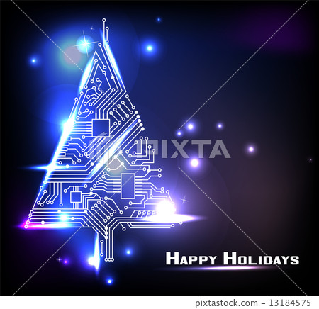 Hi-tech Christmas tree - Stock Illustration [13184575] - PIXTA