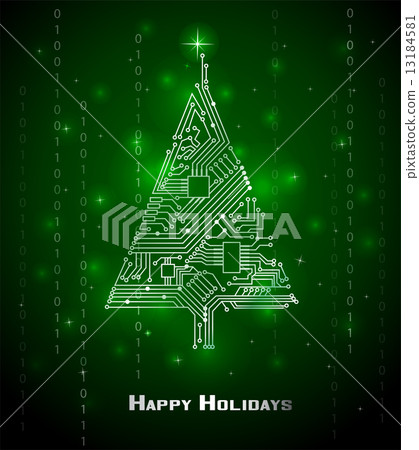 Hi-tech Christmas tree - Stock Illustration [13184581] - PIXTA
