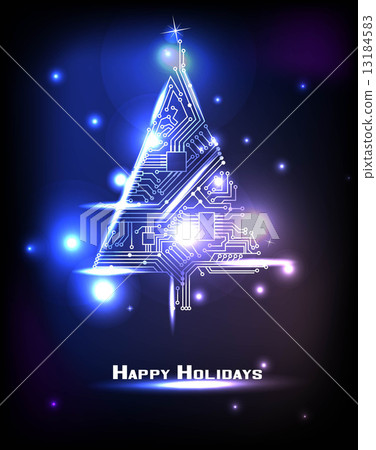 Hi-tech Christmas tree - Stock Illustration [13184583] - PIXTA