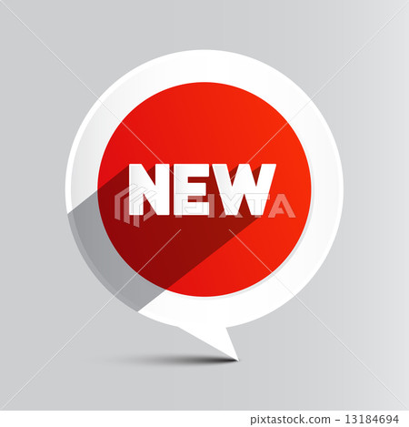 New Red Circle Paper Label Vector Illustration - Stock Illustration ...