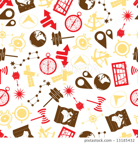navigation icons color pattern eps10 - Stock Illustration [13185432 ...