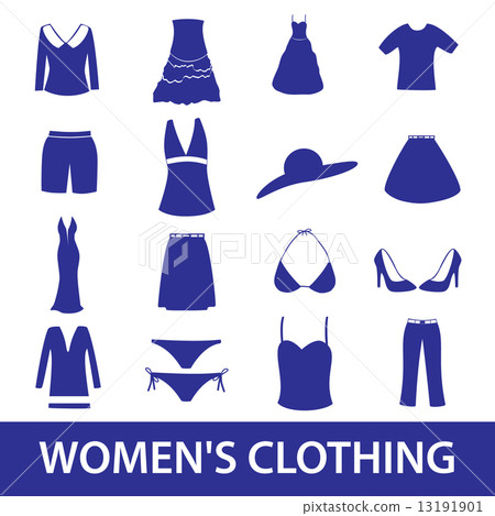 womens clothing icon set eps10 - Stock Illustration [13191901] - PIXTA